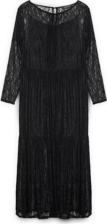 Fiorella Rubino Femme, Robes, Noir, Taille: 46 FR Long Lace Dress