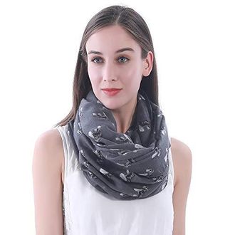 Lina & Lily &eacute;charpe tube snood &agrave; motif chien Schnauzer (Gris)