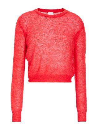 8 by YOOX MOHAIR BLEND CROPPED CREW-NECK SWEATER