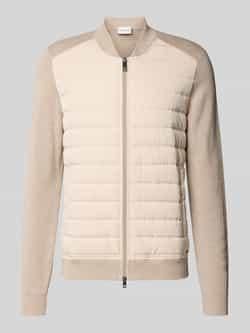 Roy Robson Strickjacke mit Stehkragen und Steppn&auml;hten