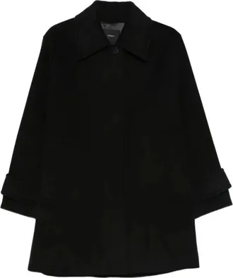 Joseph Femme, Manteaux, Noir, Taille: 36 FR Loti Manteau Doux en Laine et Cachemire