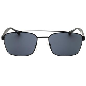 HUGO BOSS Mattschwarze Sonnenbrille mit Gre-Gl&auml;sern