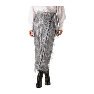 Ibana Glamour Grauer Pailletten-Midi-Rock - - Skirts - Damen - Grau - XS