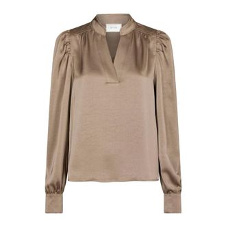 Neo Noir Femme, Blouses et Chemises, Brun, Taille: 36 FR Roella Heavy Sateen Blouse