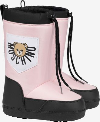 Moschino Moschino Teddybär Schneestiefel aus Nylon - Weiß;Schwarz;Pink