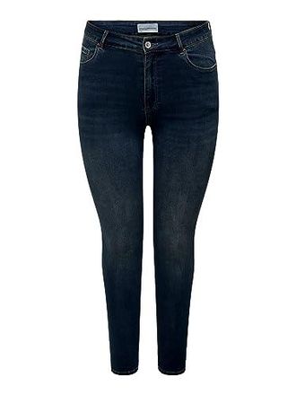 Only Caraugusta Hw Skinny DNM Bj558 Noos Jean, Blue Black Denim, 46W x 32L Femme