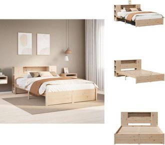 vidaXL Lit bibliothèque sans matelas 140x190 cm bois de pin massif - Lit Bibliothèque - Lits Bibliothèque - Lit - Lit Double