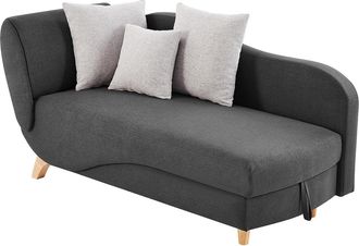 Vente-Unique Recamiere mit Schlaffunktion & Stauraum - rechtsseitig - Stoff - Anthrazit - Penelope