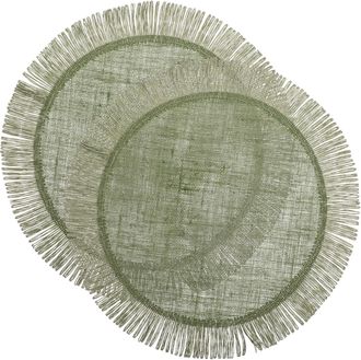 BESPORTBLE 2 St&uuml;ck Teiliges Rundes Tischset mit Fransen Hitzebest&auml;ndige Gewebte Jute platzsets Isolierende Unterlage f&uuml;r Teekanne Abwaschbare Vielseitige Tischde