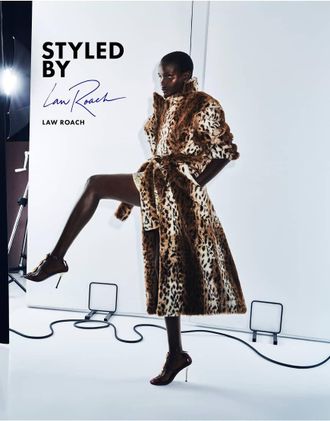 Asos manteau long ceintur&eacute; en fausse fourrure &agrave; imprim&eacute; l&eacute;opard-Marron