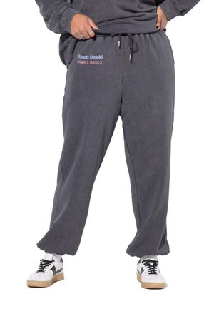 STUDIO UNTOLD Damen große Größen Übergrößen Plus Size Jogginghose, Wide Legs, Elastikbund anthrazit Melange 50+ 843770121-50+