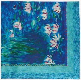 Petrusse Nymphéas-Seidenschal - Blau