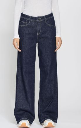 Gang Weite Jeans GANG 94AMELIE WIDE, Damen, Gr. 26, N-Gr, blau (pre washed blau), Denim/Jeans, Obermaterial: 93% Baumwolle, 5% Elastomultiester, 2% Elastha