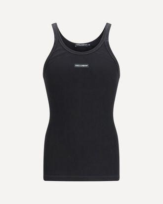 Dolce & Gabbana Cotton printed tank Top Male 48