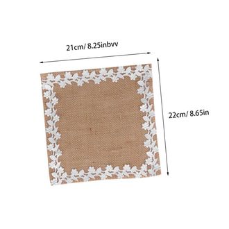 Garneck 2 St&uuml;ck Tischsets Im Amerikanischen Stil K&uuml;chenunterlage aus Jute mit Spitzenrand Beige Western Food Unterlage f&uuml;r Restaurant und Hochzeitsfeier