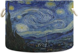 Mnsruu Van Gogh Aufbewahrungskorb f&uuml;r &Ouml;lgem&auml;lde, Aquarellfarben, abstrakt, gro&szlig;, mit Griffen, f&uuml;r Decken, Handt&uuml;cher, Kinderzimmer, 50,8 x 50,8 x 35,6 cm