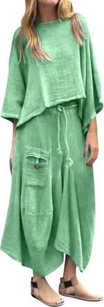 Generic Tenues 2 pièces pour femmes, ensembles de jupes décontractées à manches longues, jupes midi irrégulières, tenues assorties 2025, jupe de costume longu