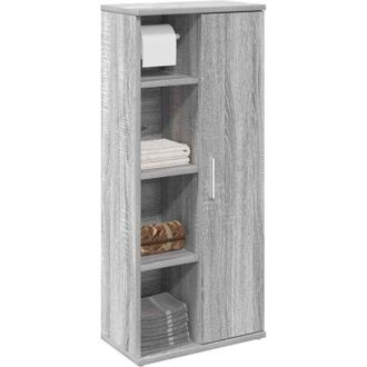vidaXL Vidaxl - Meuble de salle de bain avec porte-rouleau sonoma gris