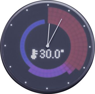 NeXtime intelligente Wanduhr, Bluetooth - Datenübertragen, Glance Clock, smarte Wanduhr, Smart Clock, LED Anzeige, für iOS und Android, schwarz, 22,8 x 22,8 x