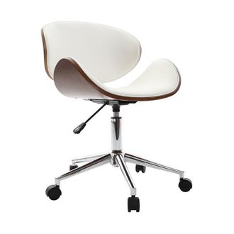 Miliboo Miliboo - Design-B&uuml;rostuhl Wei&szlig; und Holz walnut