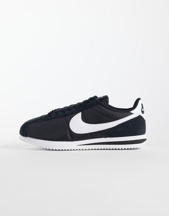 Nike Cortez - Sneaker aus Nylon in Schwarz und Wei&szlig;