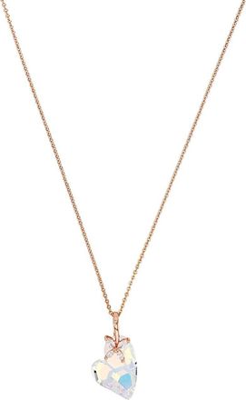 Amor Kette mit Anh&auml;nger 925 Sterling Silber Damen Halsschmuck, mit Zirkonia synth., 45 cm, Ros&eacute;farben, Herz, Kommt in Schmuck Geschenk Box, 9556045