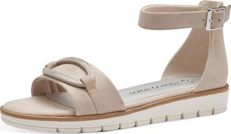 Marco Tozzi Damen Sandalen flach mit Verstellbarem Riemen Vegan, Beige (Dune), 37 EU
