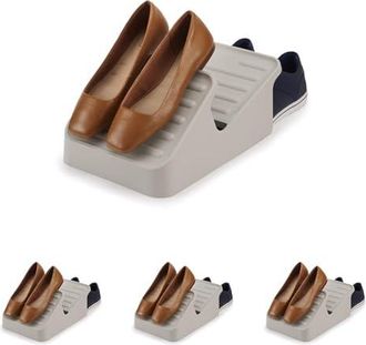 Joseph Joseph Shoe-In - Rangement &agrave; 2 &eacute;tages pour chaussures, peut contenir jusqu&agrave; 3 paires- Petit, Beige (Lot de 4)