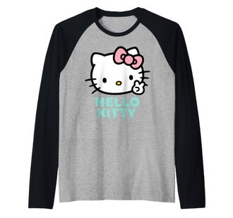 Hello Kitty Peace Love XOXO S&uuml;&szlig;e Freundschaft Klassische Pose Raglan