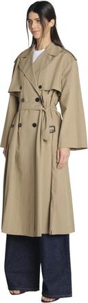Max Mara Femme, Manteaux, Beige, Taille: 34 FR Trench doppiopetto in gabardina fluida