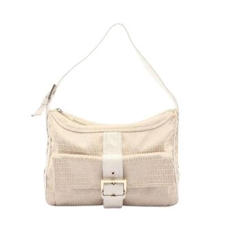 Fendi Pre-owned MicroFF Canvas Leder Schultertasche - - Pre-owned - Damen - Beige - ONE SIZE