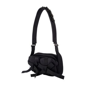 Simone Rocha Womens Classic Bow Crossbody - Simone Rocha Nylon Black Bags Crossbodies