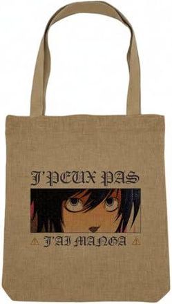 Fabulous Sac Shopping Tote Bag Aspect Lin - Jpeux Pas Jai Manga L Anime Otaku Manga Fanart Husbando - Sac de Courses Toile Epaisse 360g Beige Naturel Cabas Por