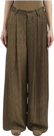 Uma Wang UMA Wang, Femme, Pantalons, Brun, Taille: 40 FR Pantaloni Paella in Viscosa