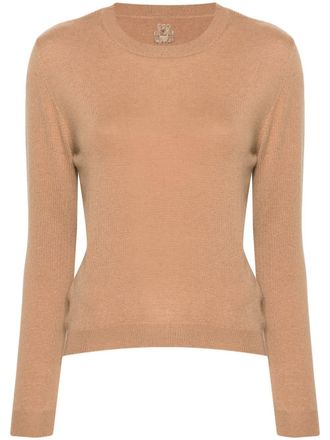 Teddy Cashmere pull en cachemire Roma &agrave; encolure ronde - Marron