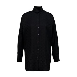 Ferragamo Femme, Blouses et Chemises, Noir, Taille: 34 FR Blouse en soie &agrave; col ch&acirc;le