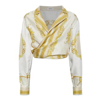 Versace Asymmetrisches Seidenhemd - - Blouses & Shirts - Damen - Beige - S