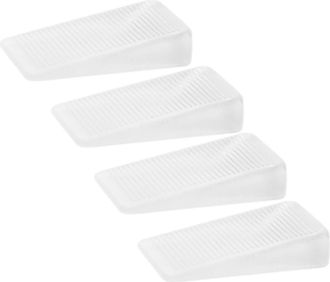 DOITOOL 4 Stück Transparente Möbelkeile PVC rutschfeste Ausgleichskeile zum Nivellieren von Tischen Regalen und Türen Stoßdämpfend Kratzfest Kompakt für Heimw