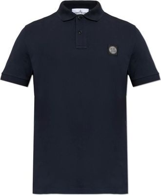 Stone Island Homme, Tops, Noir, Taille: XL Polo avec &eacute;cusson logo