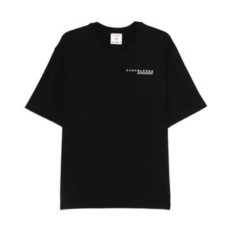 Casablanca Homme, Tops, Noir, Taille: M T-shirt MC Orquidea Espalda