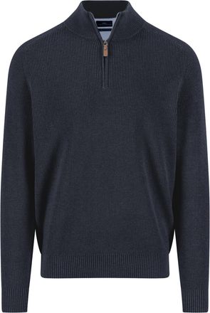 Fynch-Hatton Troyer aus Baumwolle mit Strukturmuster und Rei&szlig;verschluss Navy/L