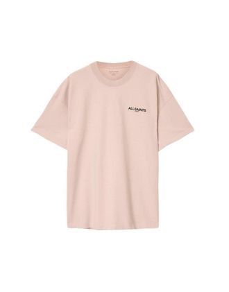 AllSaints Hallis - T-Shirt in Sunbaked Pink mit Rundhalsausschnitt-Rosa