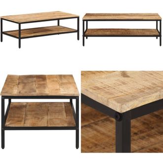 vidaXL Couchtisch 100x50x35 cm Raues Massivholz Mango - Kaffeetisch - Couchtisch - Beistelltisch - Holzm&ouml;bel - Mangoholz - Home & Living