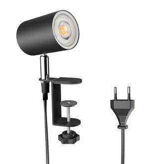 LEDs Com Klemmleuchte WAIKA, Schalter, schwarz matt, inkl. LED GU10 Lampe, 468lm warmweiß