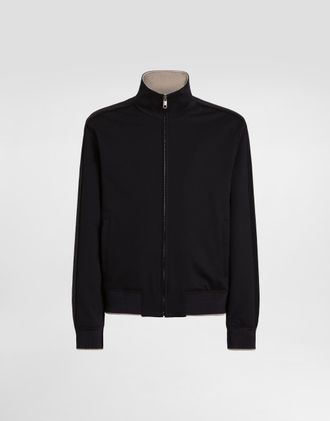 Dolce & Gabbana Sweatjacke Aus Jersey Mit Rei&szlig;verschluss - Mann Sweatshirts Blau 52