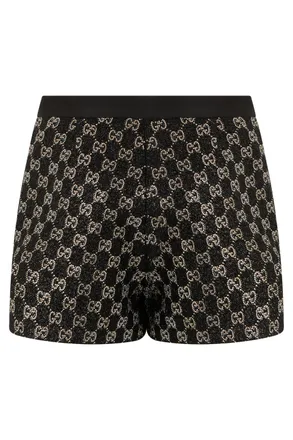 Gucci Womens Shorts With Rhinestones Black Viscose