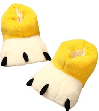 BESPORTBLE Pantoufles DInt&eacute;rieur en Peluche &agrave; Motif Pattes de Chat Pantoufles Fourr&eacute;s pour Femmes Taille Unique 36-40 Semelle &Eacute;paisse Antid&eacute;rapante Chauds et Con