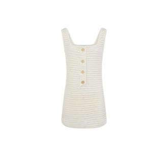 Le Kasha Wei&szlig;es Kleid mit Goldm&uuml;nzen - - Dresses - Damen - Wei&szlig; - XS/S