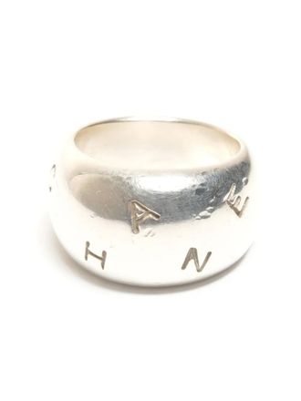 Chanel 1990s Ring mit Logo - Silber