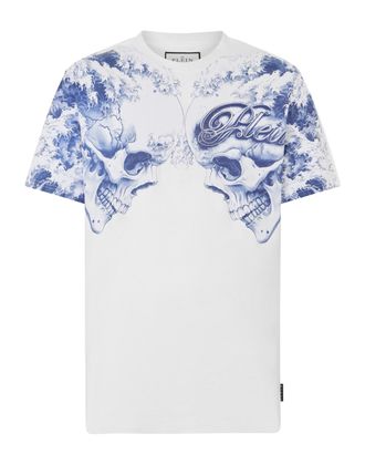 Philipp Plein Round Neck T-Shirt Ceramic Skulls